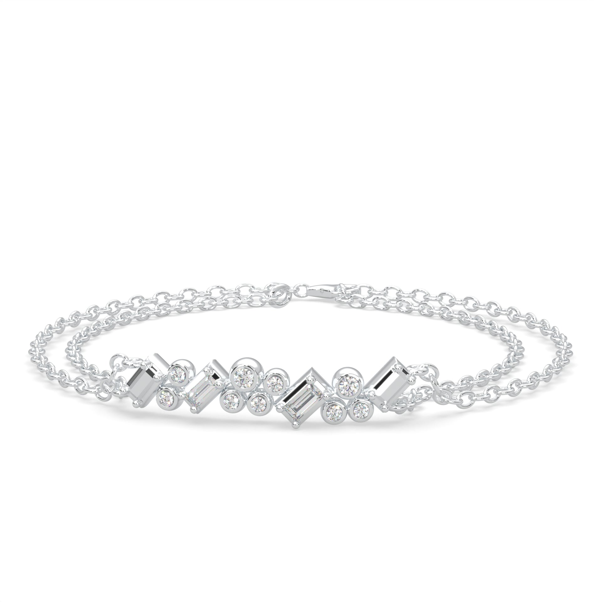 Ice Bracelet Summit Natural Canadian Diamonds, Modern Electrum