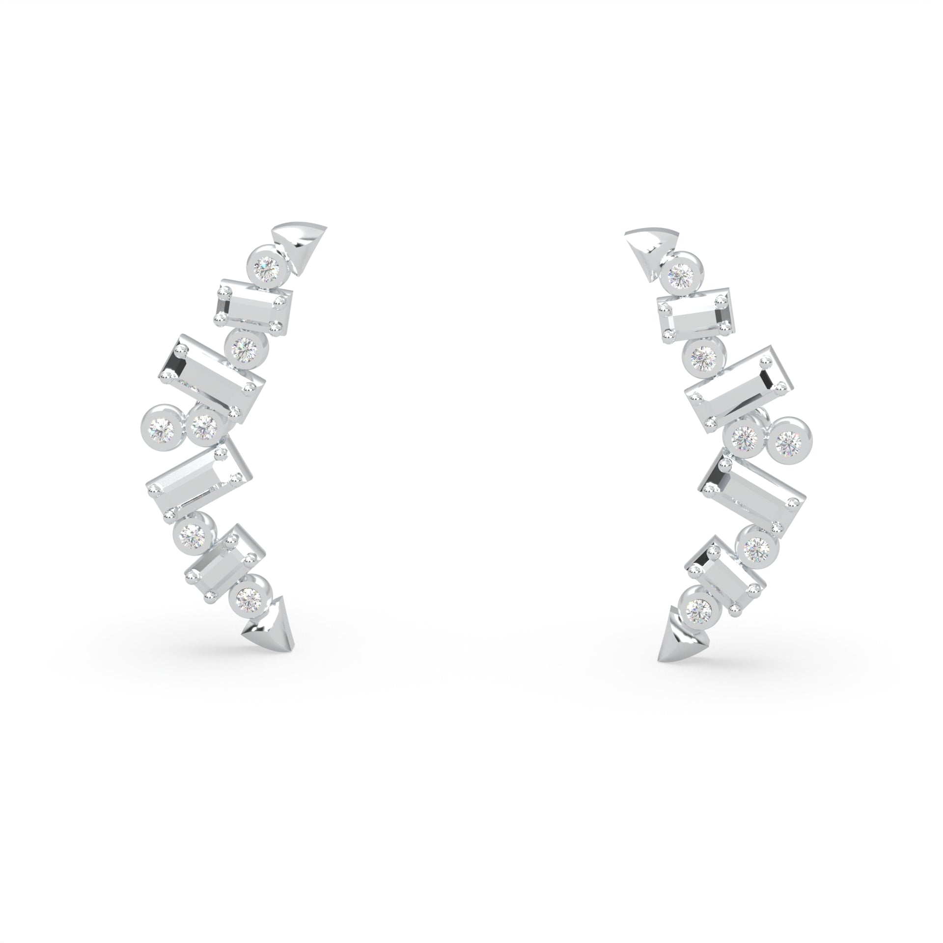 Ice Earring Ascent- Crawler Stud Earring, Natural diamonds from Diavik