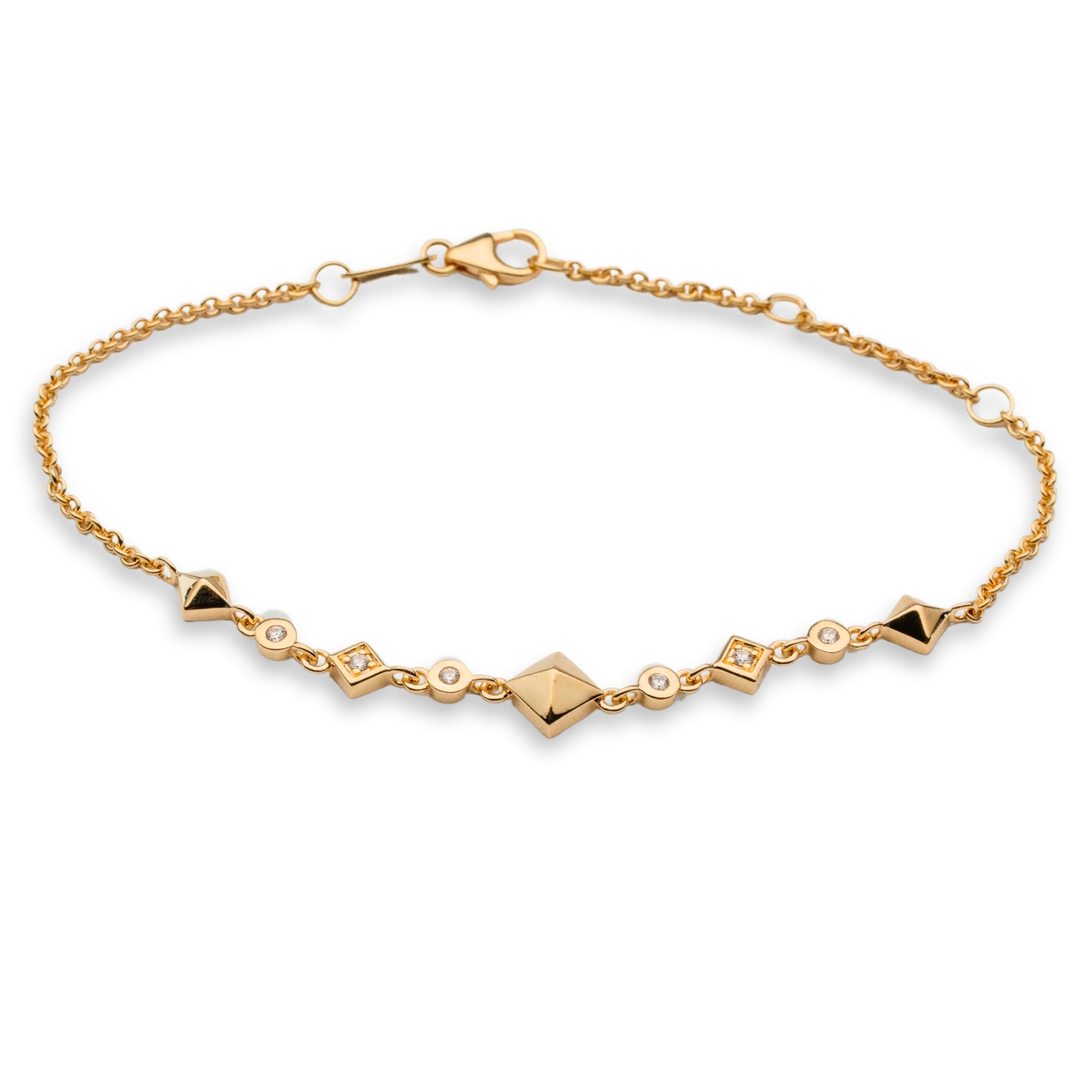 Earth Bracelet Summit II- Natural Canadian Diamonds Modern Electrum